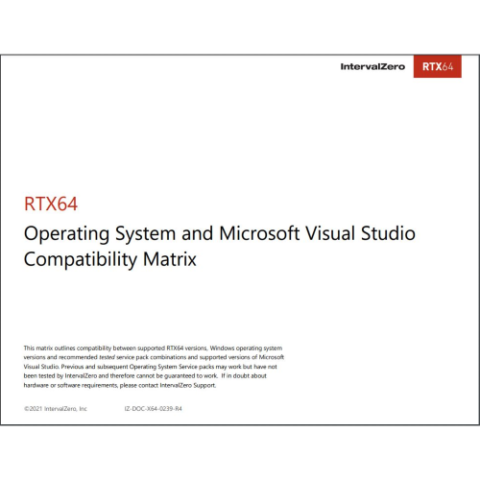 RTX64 Operating System and Visual Studio Compatibility Matrix ...