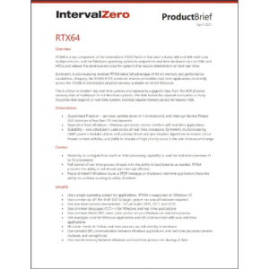 英特蒙 RTX64 RTOS，Windows 10的实时解决方案资源