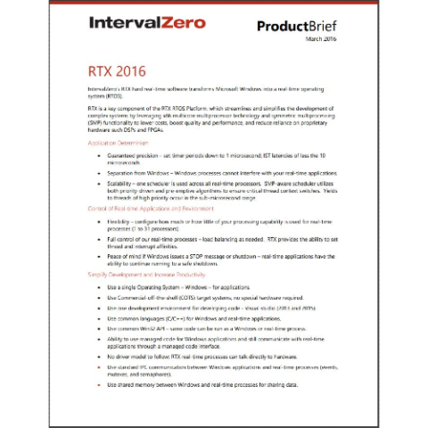 RTX 2016 - IntervalZero
